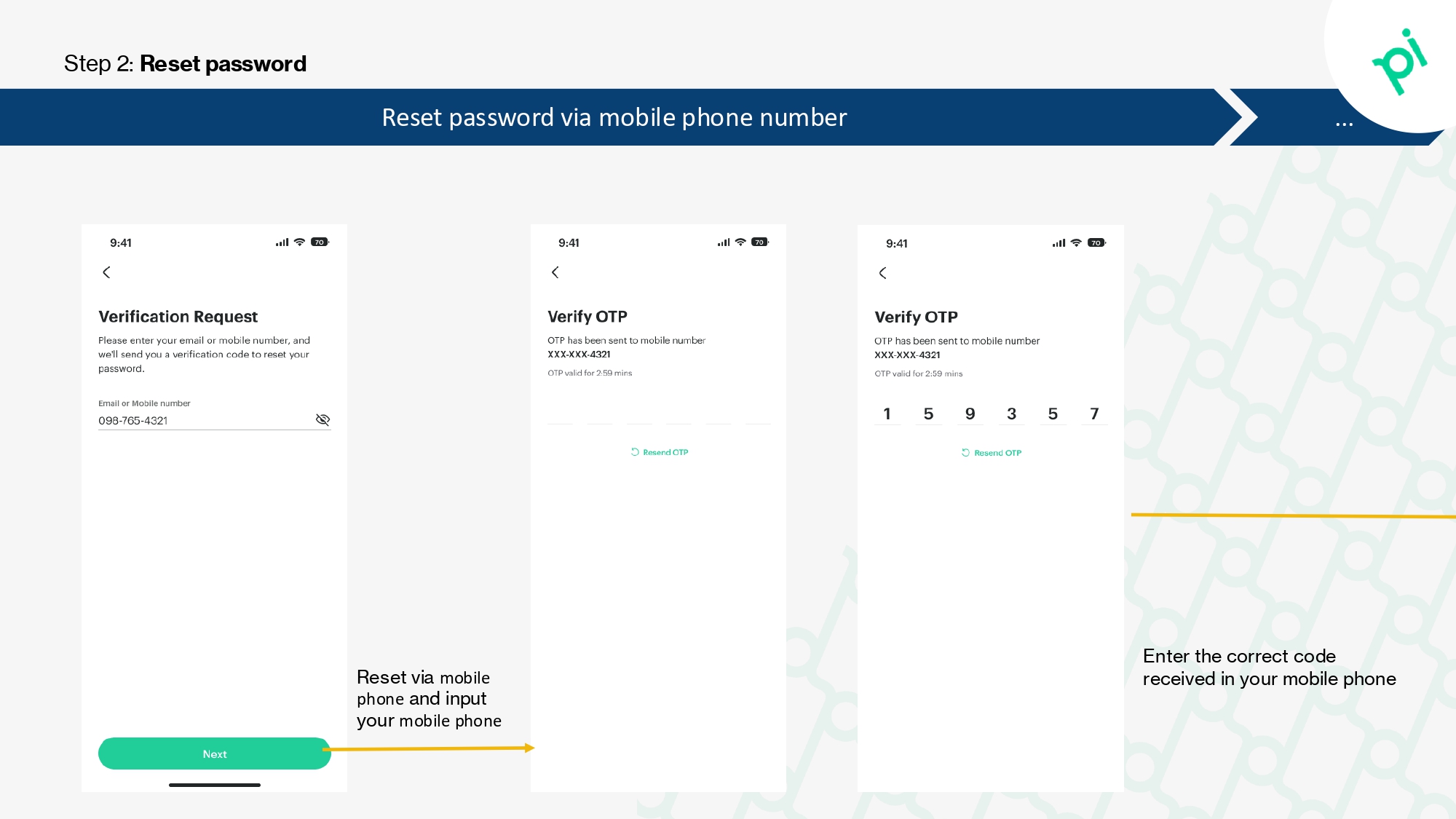 How to reset password on the Pi Financial App if I forgot password ...